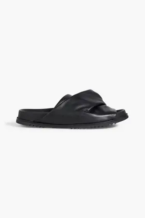 Rick Owens Mobius Granola Draped Leather Slides