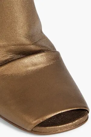 Rick Owens Metallic Leather-blend Wedge Ankle Boots