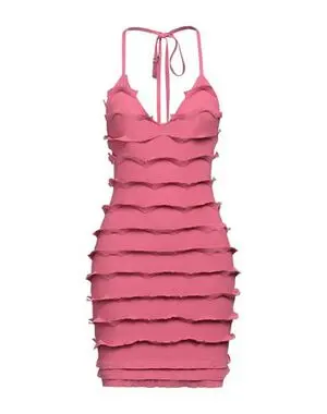 Blumarine Ribbed Ruffled Mini Dress