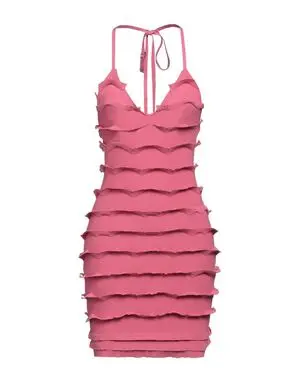 Blumarine Ribbed Ruffled Mini Dress