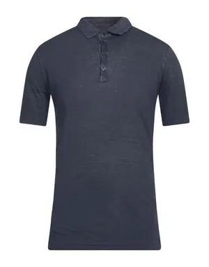 120% Lino Polo Shirt Size Linen - Blue