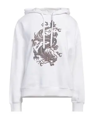 Maje Cotton Blend Sweatshirt With Dragon Print - White