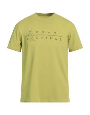 Armani Exchange Man T-shirt White Size Xxl Cotton, Elastane Green