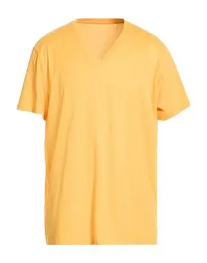 Armani Exchange Man T-shirt Yellow Size Xl Pima Cotton Mandarin
