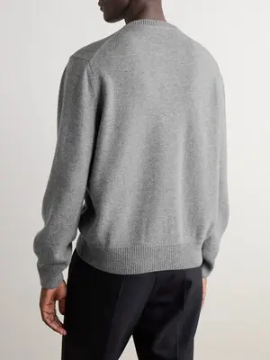 Loewe Anagram Logo-embroidered Wool Sweater - Gray
