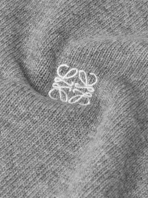 Loewe Anagram Logo-embroidered Wool Sweater - Gray