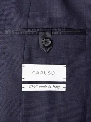 Caruso Prince Of Wales Checked Wool Suit Jacket