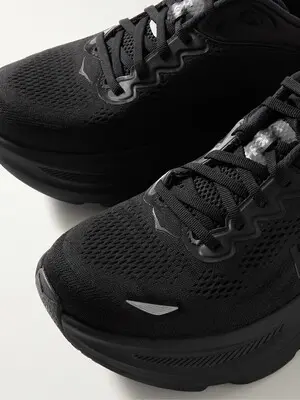 HOKA® Bondi 9 Rubber-trimmed Mesh Sneakers - Black