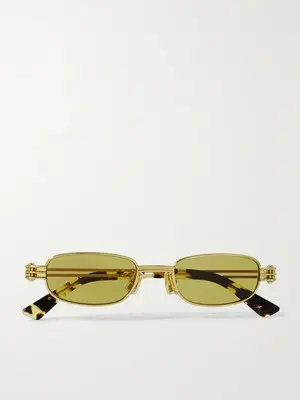 Bottega Veneta Rectangular-frame Sunglasses - Gold
