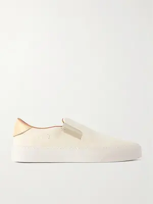 Moncler Monclub Leather Slip-on Sneakers - Neutrals