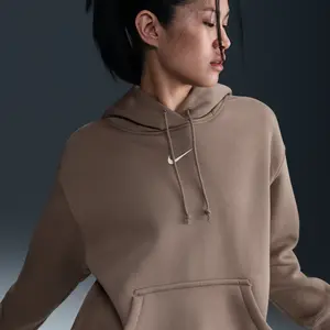 Nike Sportswear Phoenix Fleece Oversized Pullover Hoodie Brown