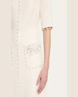 Rickie Freeman For Teri Jon Bead-embellished Boucle Dress