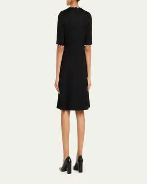 Rickie Freeman For Teri Jon Bead-embellished Boucle Dress