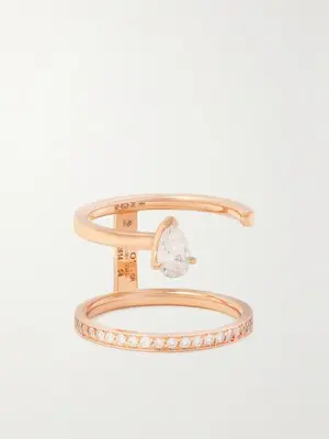 REPOSSI Serti Sur Vide 18-karat Rose Diamond Ring - Gold