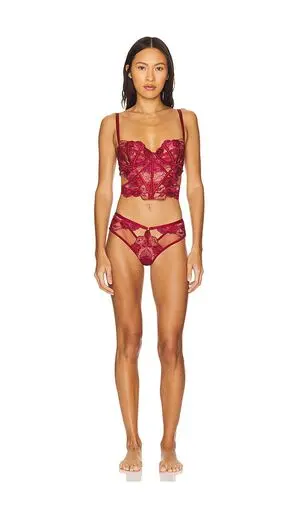 THISTLE AND SPIRE Eye Candy Thong In Burgundy