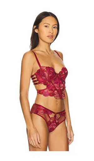 THISTLE AND SPIRE Eye Candy Bustier In Burgundy
