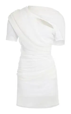 Jacquemus Castagna Cutout Draped Chiffon Mini Dress