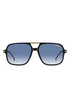 Carrera Eyewear 58mm Navigator Sunglasses - Black Gold/ Dark Blue Sf