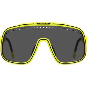 Carrera Eyewear 99mm Mask Shield Sunglasses - Yellow Black/ Grey