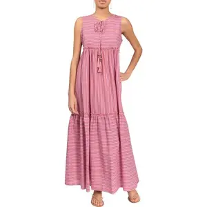 EVERYDAY RITUAL Brynleigh Nightgown - Verry Berry Stripe
