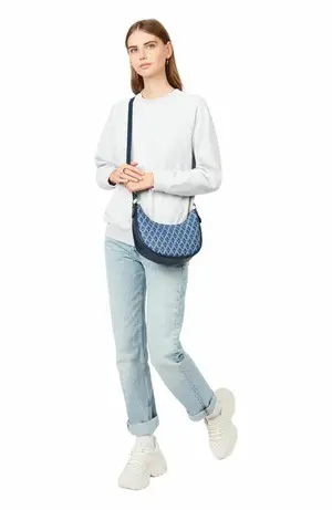 LANCASTER Ikon It Zipped Hobo Bag - Bleu