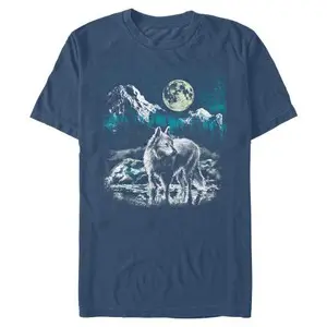 LOST GODS Classic Wolf Scene Graphic T-shirt