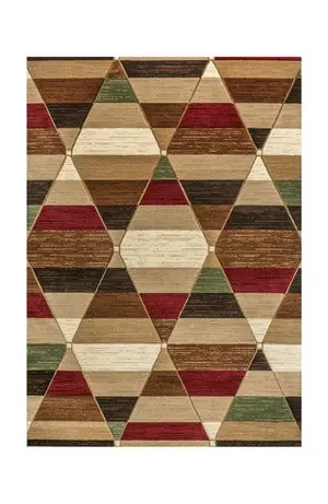 JONATHAN Y Kehoe Retro Diamonds Geometric Area Rug Red/brown/cream