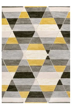JONATHAN Y Kehoe Retro Diamonds Geometric Area Rug - Yellow/gray/cream