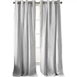Dkny Chrysanthemum Floral Grommet Curtains - Grey