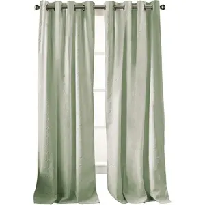 Dkny Chrysanthemum Floral Grommet Curtains - Sage