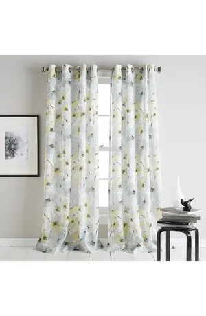 Dkny Modern Bloom Curtain Panel - Yellow