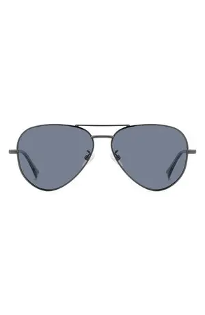 POLAROID 59mm Polarized Aviator Sunglasses - Dark Ruthenium/ Blue Polar