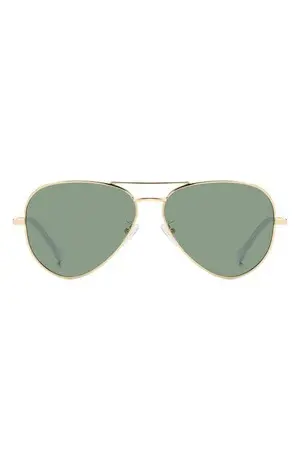 POLAROID 59mm Polarized Aviator Sunglasses - Gold/ Green Polar