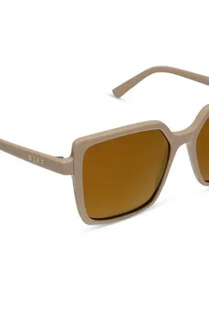 DIFF Eyewear Esme Square Sunglasses - Brown Gold Flash