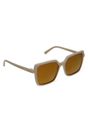 DIFF Eyewear Esme Square Sunglasses - Brown Gold Flash