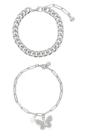 Ettika Set Of Chain Bracelets - Silver