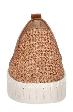 EASY WORKS BY EASY STREET Peppy Slip-on Platform Sneakers - Tan Woven
