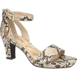 EASY WORKS BY EASY STREET Ro Ankle Strap Sandals - Taupe Snake