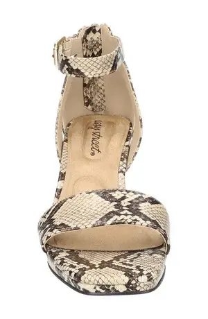 EASY WORKS BY EASY STREET Ro Ankle Strap Sandals - Taupe Snake
