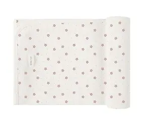 ELY'S & CO. Baby Ribbed Cotton Receiving Blanket - Floral Pin Dot