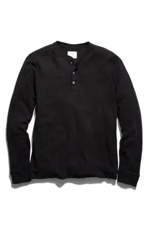 Billy Reid Slub Tuck Henley - Black