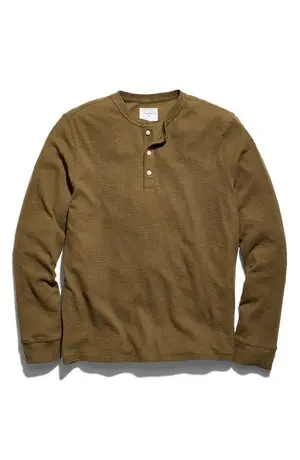 Billy Reid Slub Tuck Henley - Olive