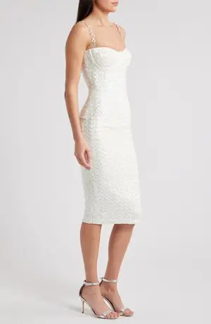 NADINE MERABI Nina Embellished Body-con Cocktail Dress