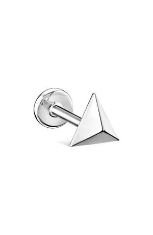 MARIA TASH Faceted Triangle Single Stud Earring - White Gold