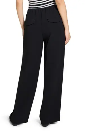 Theory Drawstring Wide Leg Trousers - Black