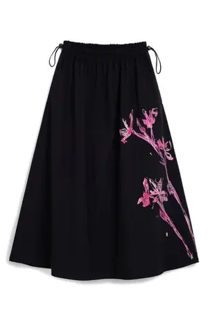 Desigual Orchid Print A-line Skirt