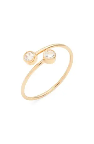 NASHELLE Adjustable Cubic Zirconia Wrap Ring - Gold Fill