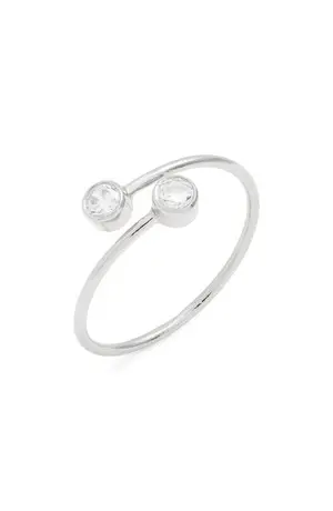 NASHELLE Adjustable Cubic Zirconia Wrap Ring - Sterling Silver