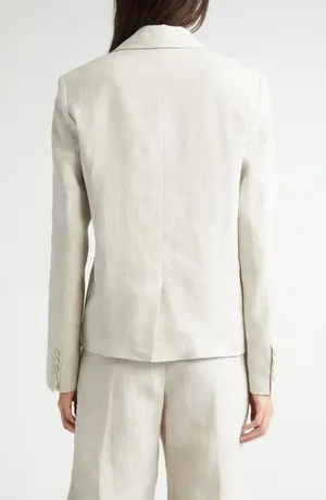Eleventy Double-breasted Linen-blend Blazer
