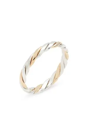 NASHELLE Mixed Metal Twist Band Ring - Gold Fill And Sterling Silver